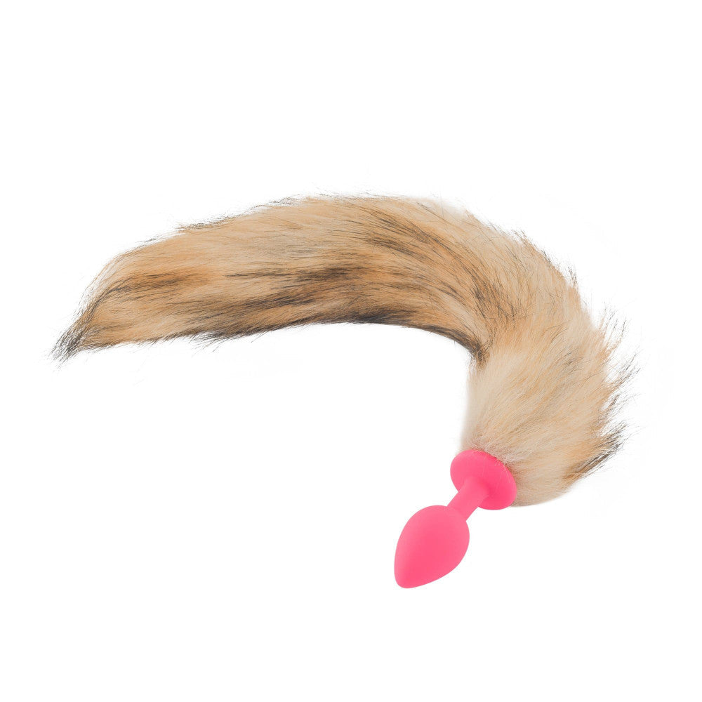 Brown & Pink Fox Silicone Tail, 18" – Love Plugs UK