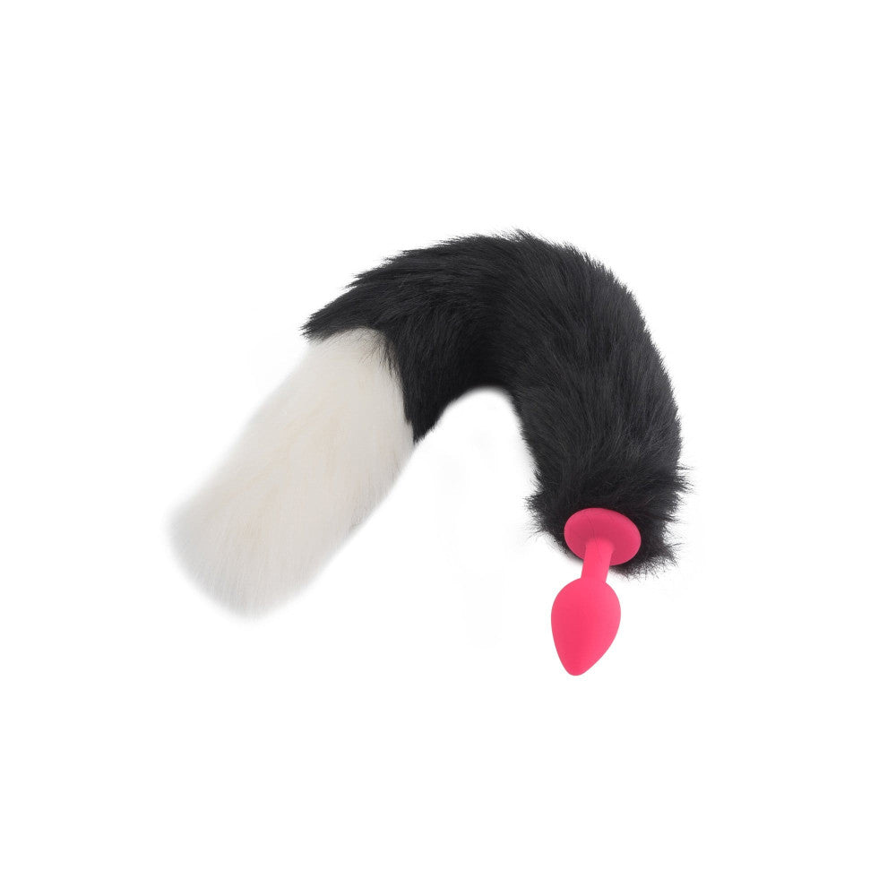Black & White Silicone Wolf Tail 16" – Love Plugs UK